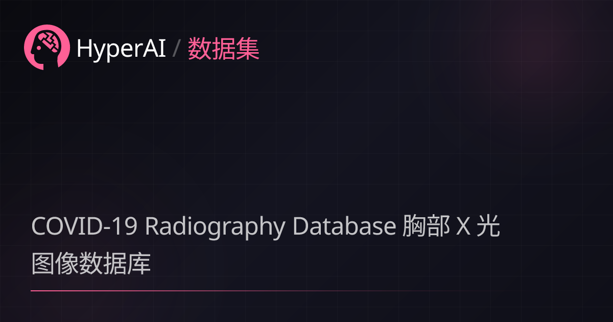 COVID-19 Radiography Database 胸部 X 光图像数据库 | Datasets | HyperAI超神经