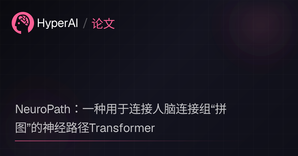 Resources - NeuroPath：一种用于连接人脑连接组“拼图”的神经路径Transformer | Papers | HyperAI超神经