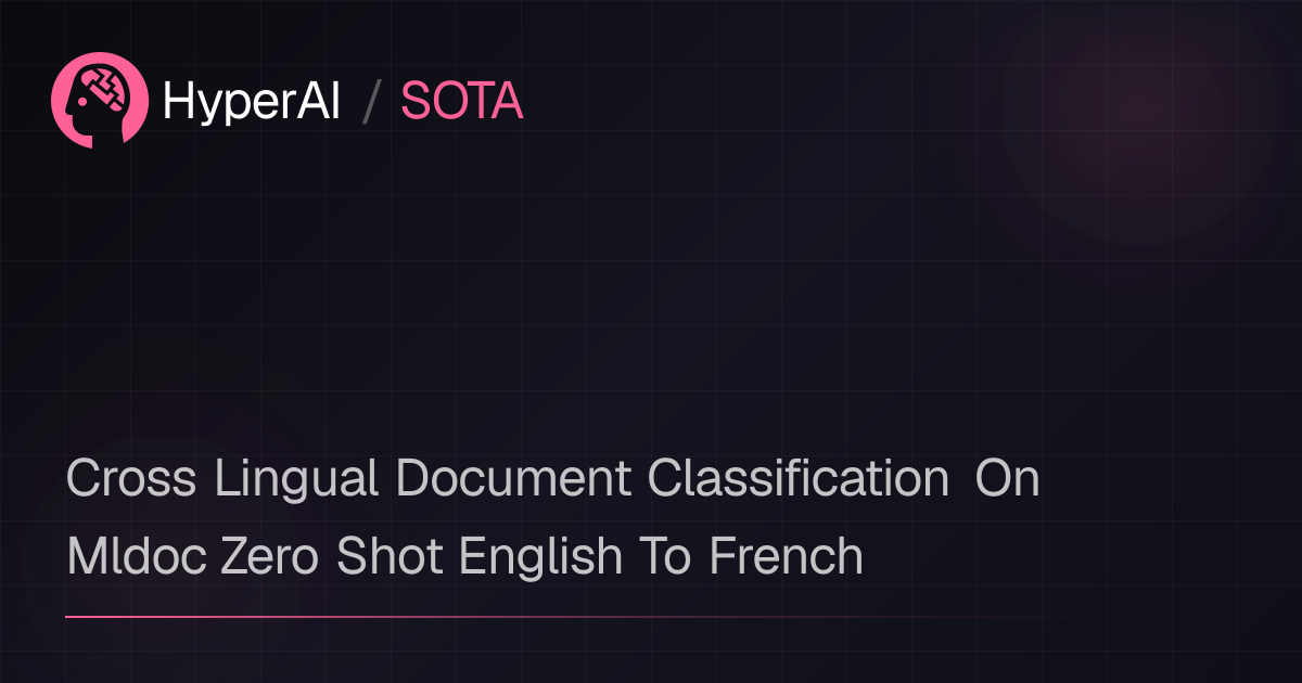 Cross Lingual Document Classification On Mldoc Zero Shot English To ...
