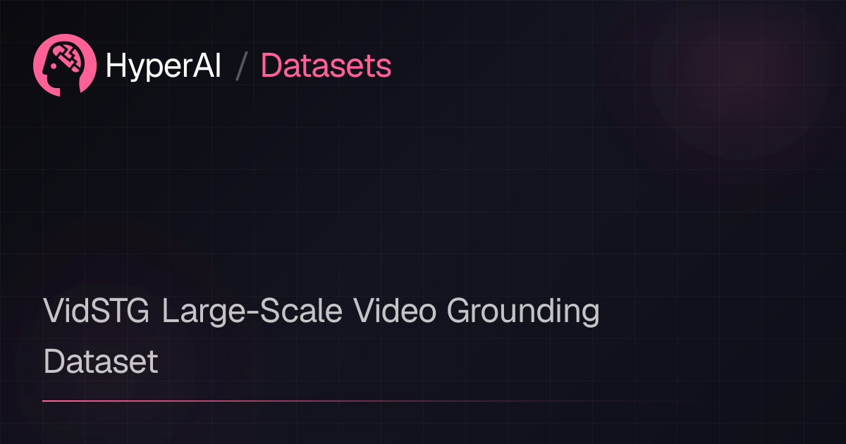 VidSTG Large-Scale Video Grounding Dataset | Datasets | HyperAI