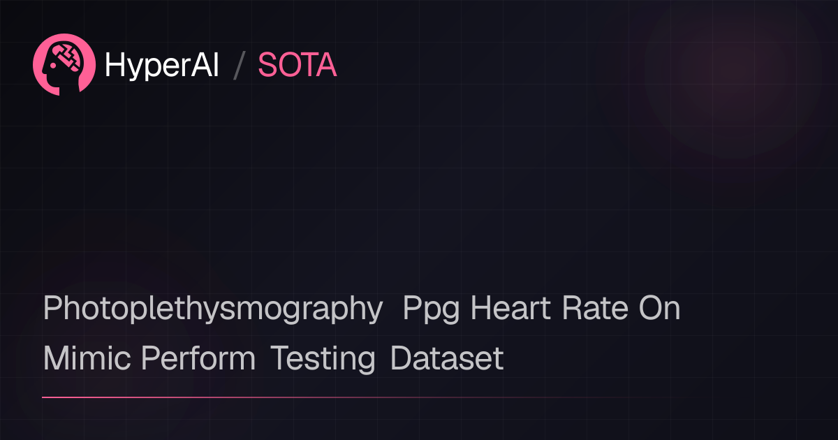 Photoplethysmography Ppg Heart Rate On Mimic Perform Testing Dataset ...